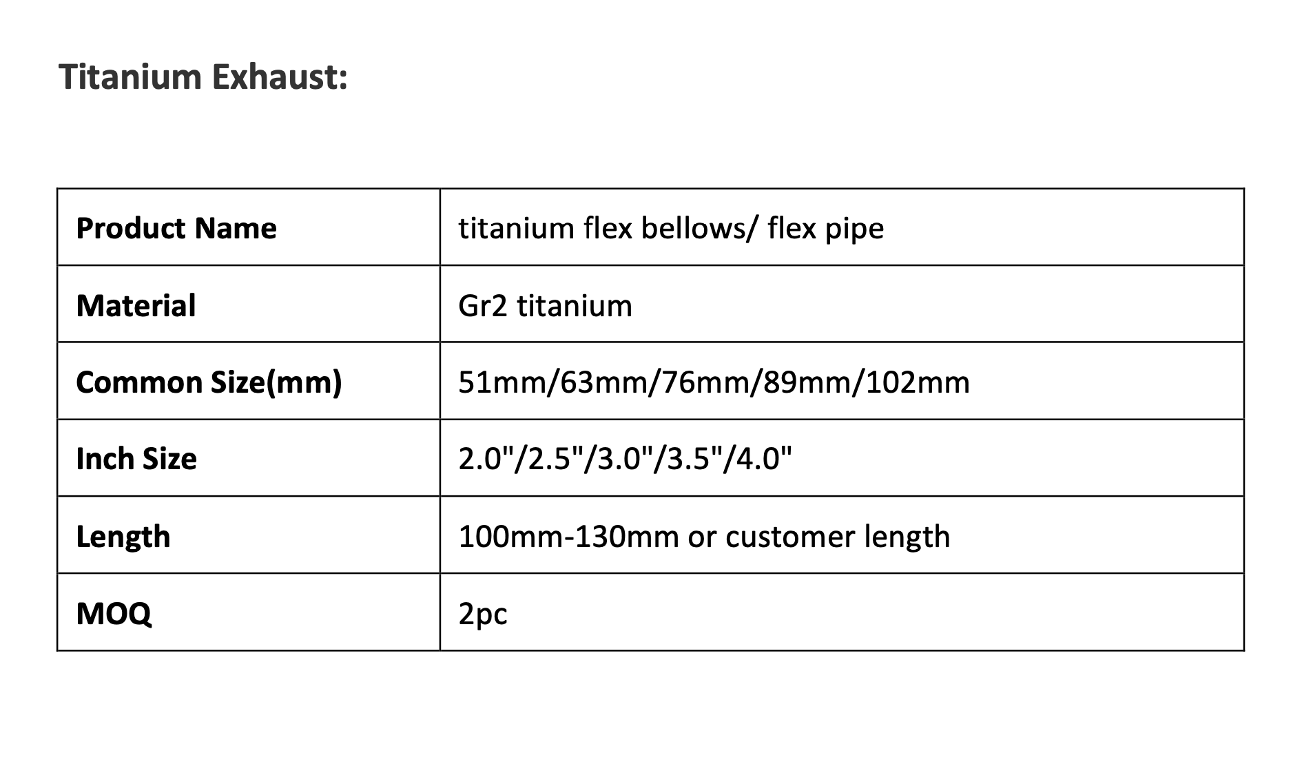 titanium exhaust info – TITECH INNO