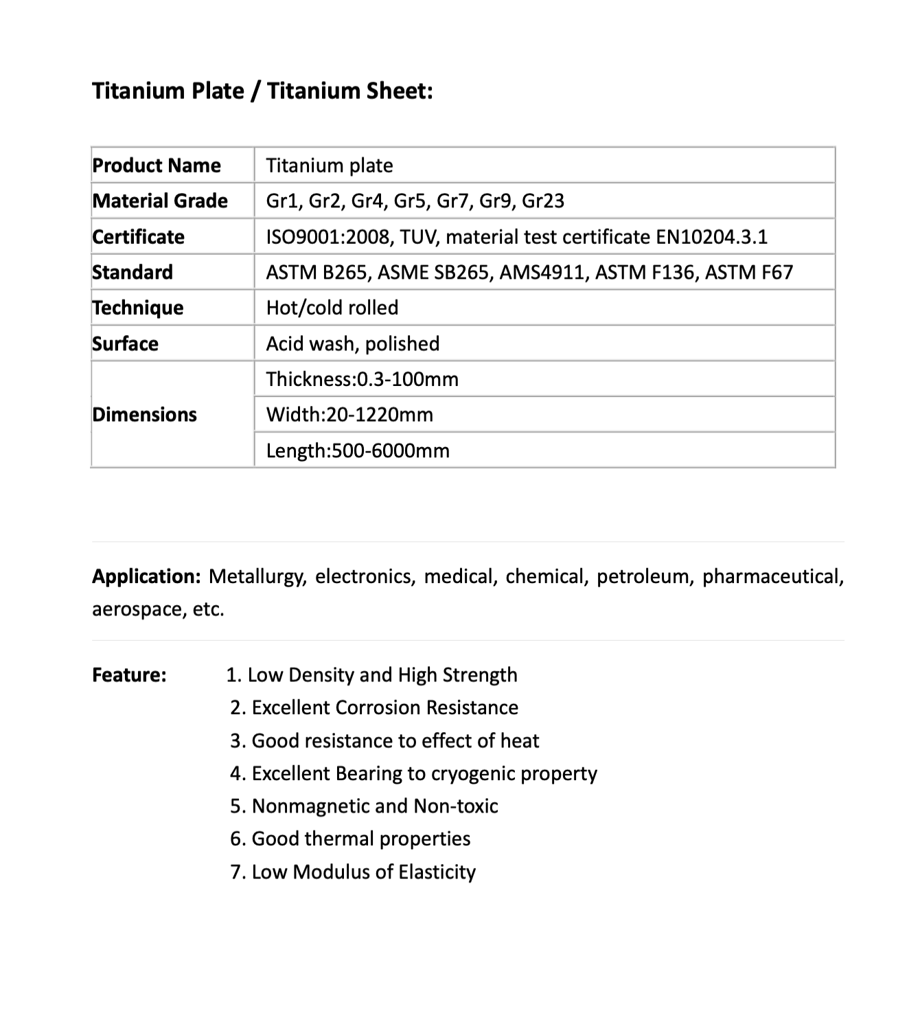 titanium plate and titanium sheet info – TITECH INNO